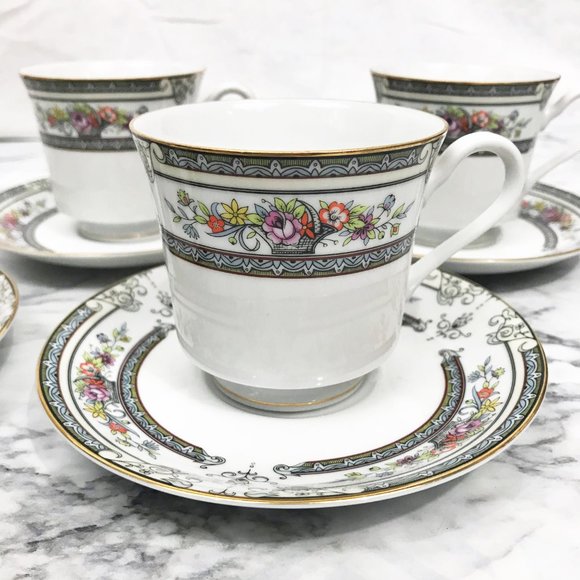 Mikasa | Dining | Vtg Set Of 4 Tea Cups With Saucers Mikasa China ...